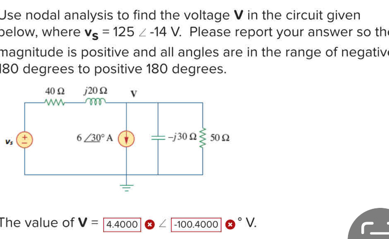Solved Use nodal analysis to find the voltage V ﻿in the | Chegg.com