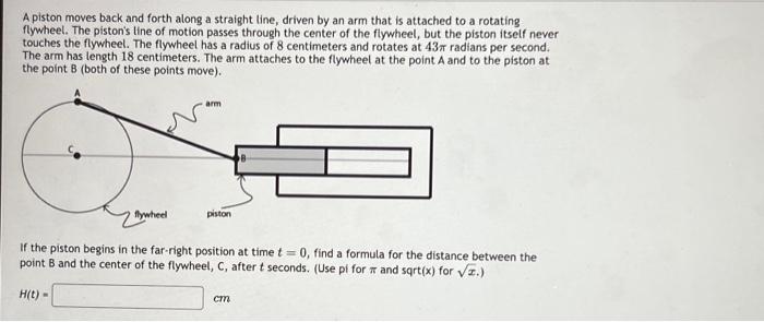 Solved A piston moves back and forth along a straight line, | Chegg.com