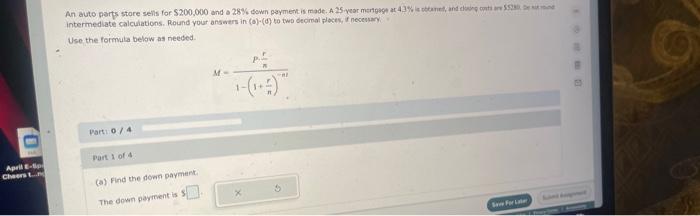 Solved intermediate calculations. Round your answers in | Chegg.com