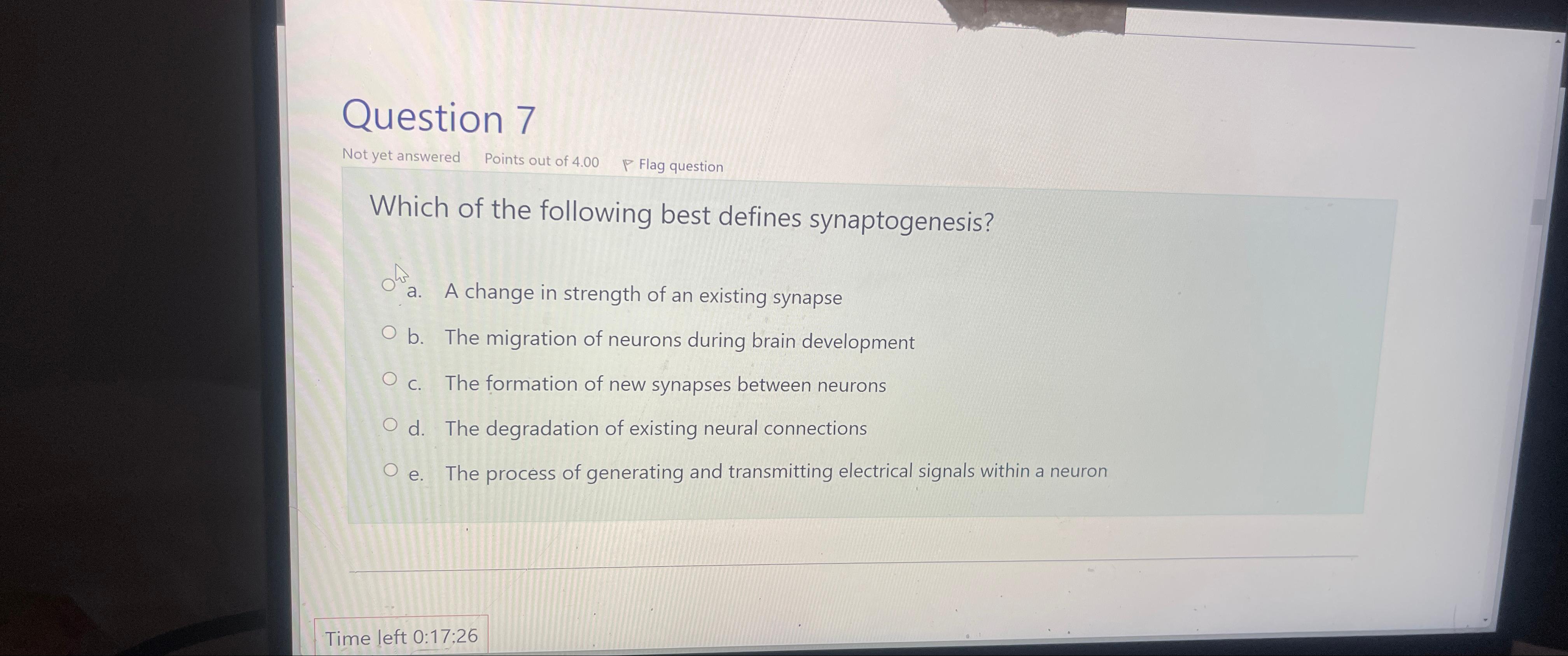 Solved Which of the following best defines synaptogenesis?a. | Chegg.com