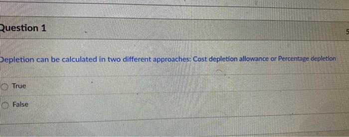 Solved Question 1 Depletion can be calculated in two | Chegg.com