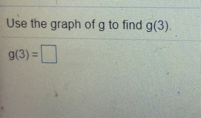 Solved Use the graph of g to find g(3). g(3)=D g(x) | Chegg.com