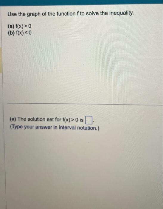 Solved Use the graph of the function f to solve the | Chegg.com