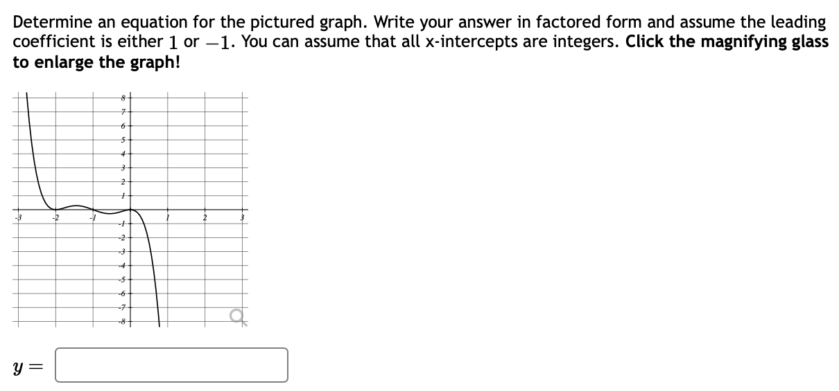 Solved Determine an equation for the pictured graph. Write | Chegg.com