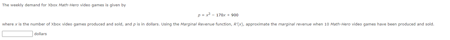 Solved The weekly demand for Xbox Math-Hero video games is | Chegg.com