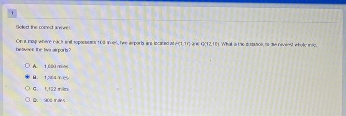 Solved On a map where each unit represents 100 miles, two | Chegg.com