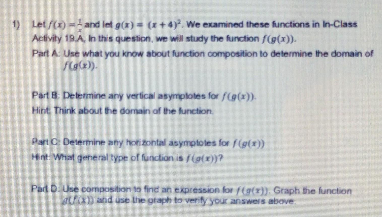 Solved Let f(x)=x+12x and x(t)=t+1 Part A: Sketch the graph | Chegg.com