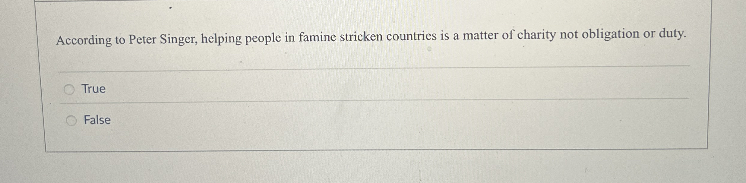 Solved According to Peter Singer, helping people in famine | Chegg.com