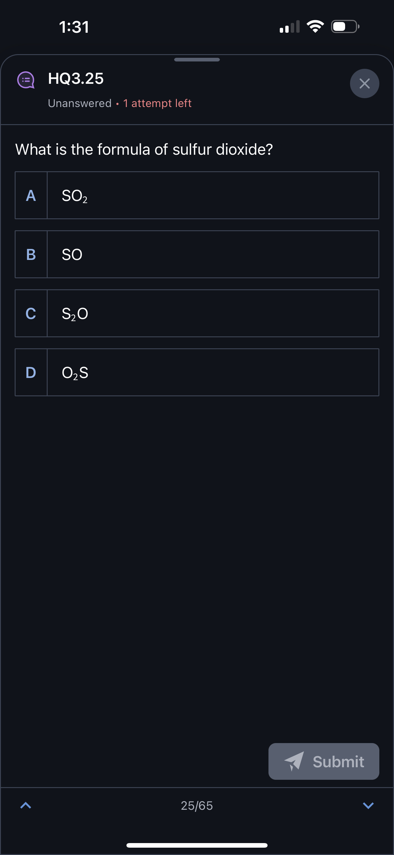 Solved 1:31HQ3. 25Unanswered *1 ﻿attempt leftWhat is the | Chegg.com