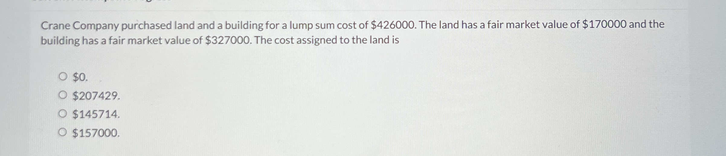Solved Crane Company purchased land and a building for a | Chegg.com