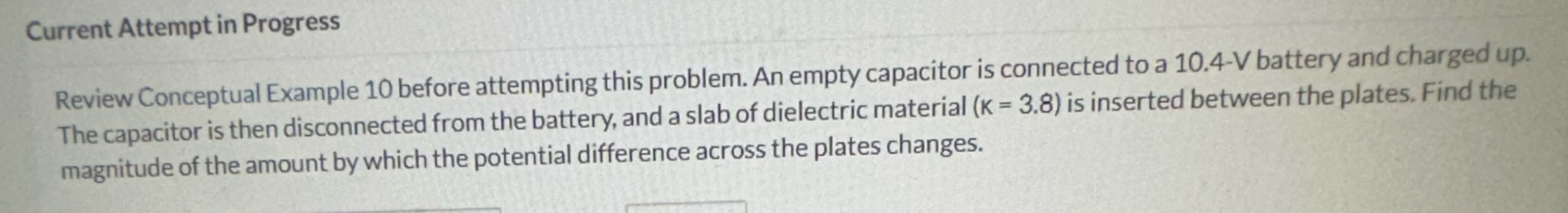Solved Current Attempt in ProgressReview Conceptual Example | Chegg.com