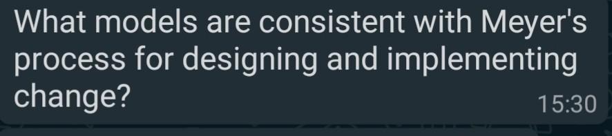 Solved What models are consistent with Meyer's process for | Chegg.com