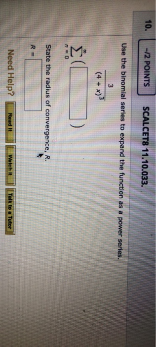 Solved 0/1 POINTS PREVIOUS ANSWERS SCALCET8 11.10.035. Use a | Chegg.com