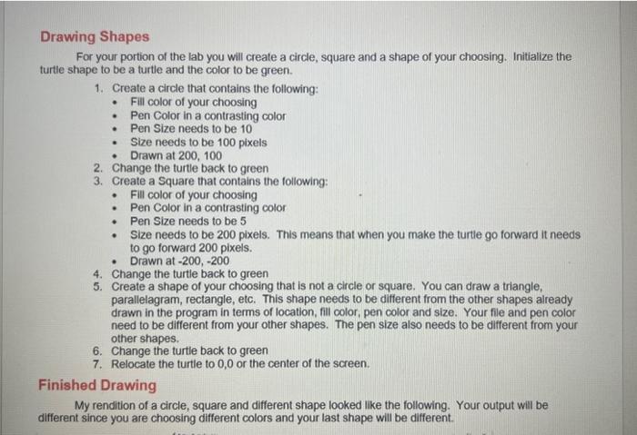 Solved General Directions Turtle graphics comes with your | Chegg.com