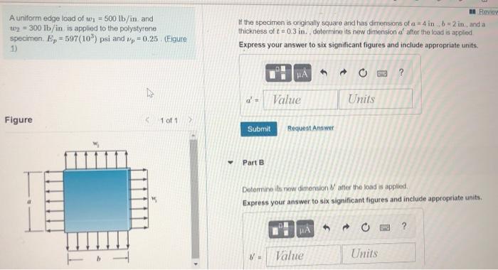 Solved A uniform edge load of j = 500 lb/in and by = 300 | Chegg.com