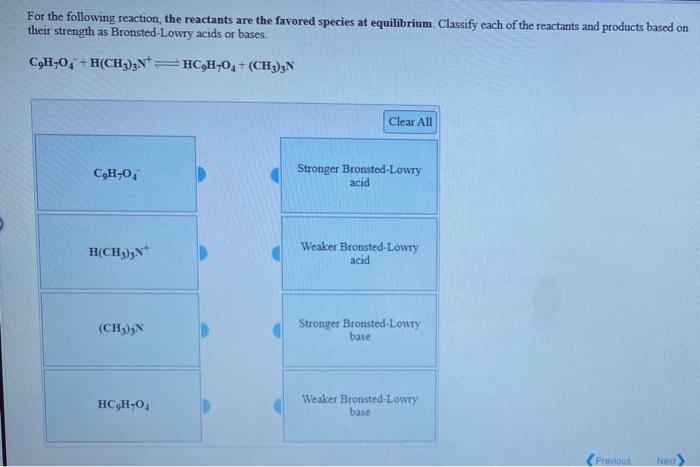 Solved For the following reaction, the products are the | Chegg.com