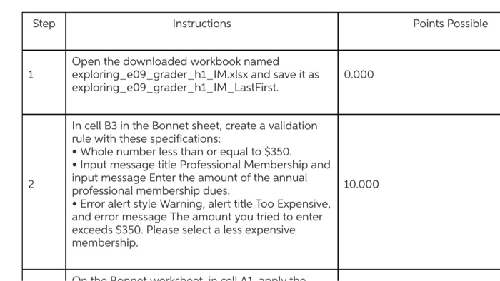 Step Instructions Points Possible Open the downloaded | Chegg.com