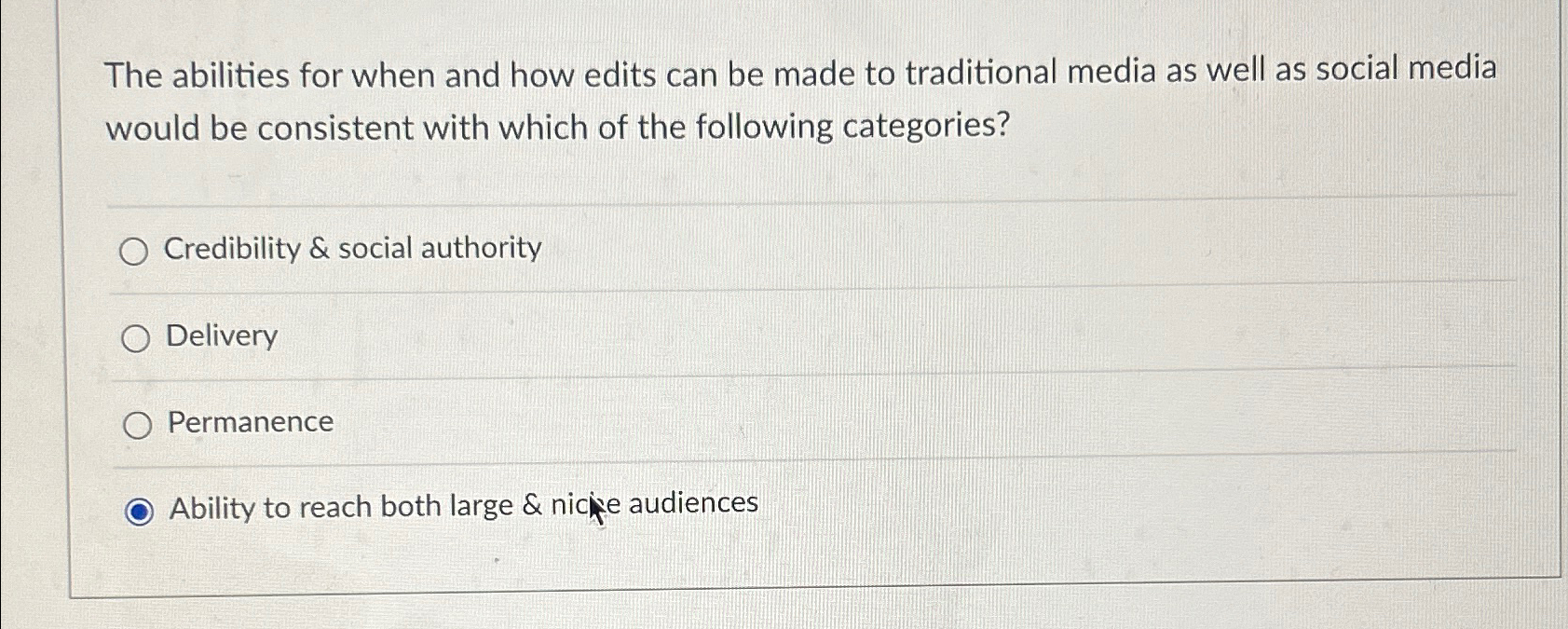 Solved The abilities for when and how edits can be made to | Chegg.com