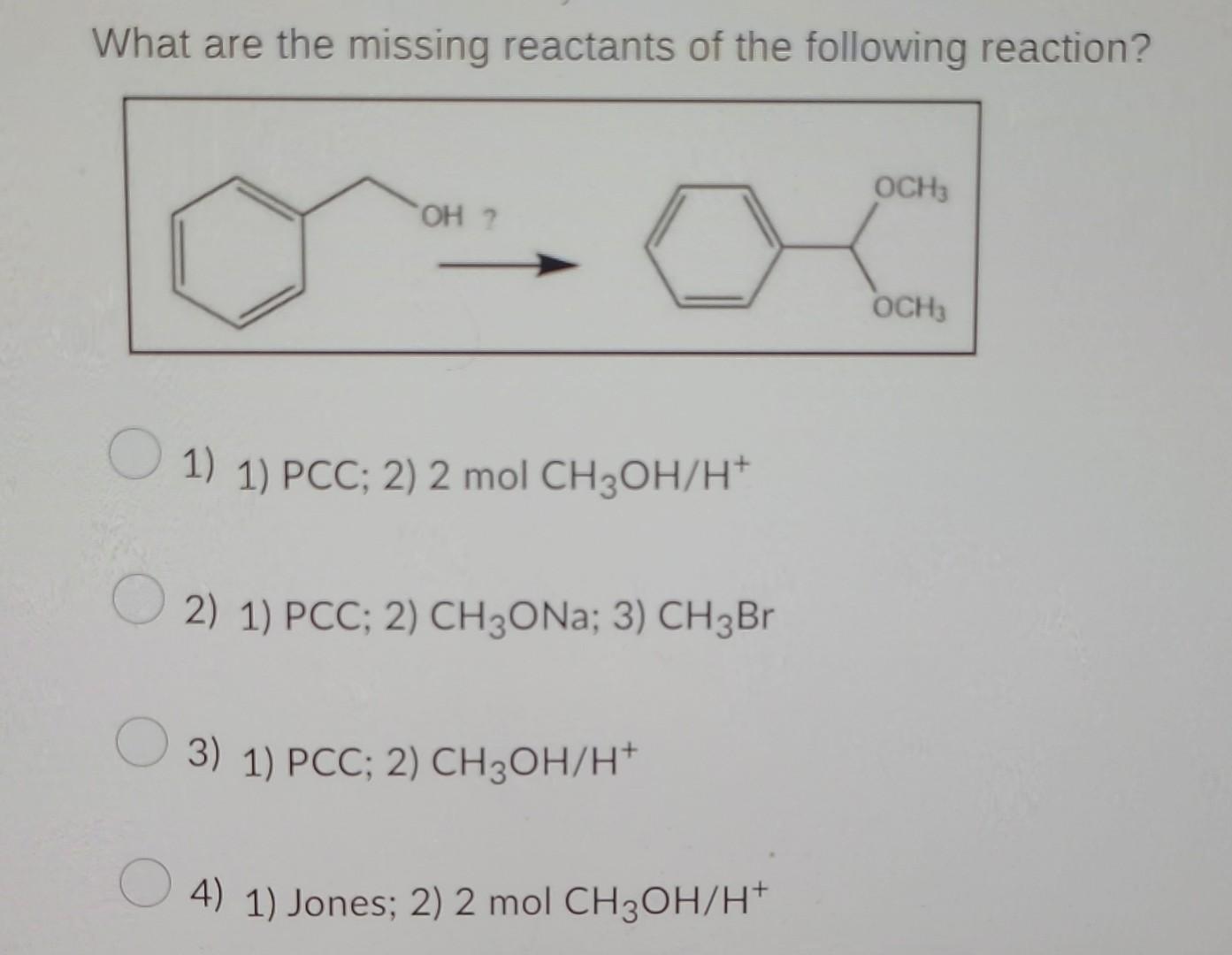 Solved What are the missing reactants of the following | Chegg.com