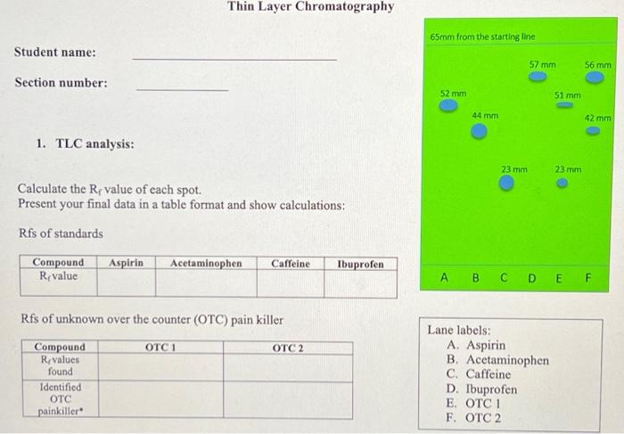 Solved Student name: Section number: Thin Layer | Chegg.com