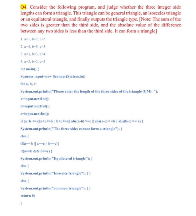 Solved Q4. Consider the following program, and judge whether | Chegg.com