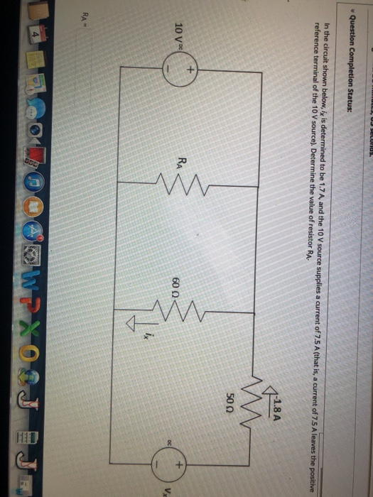 Solved Question Completion Status: In the circuit shown | Chegg.com