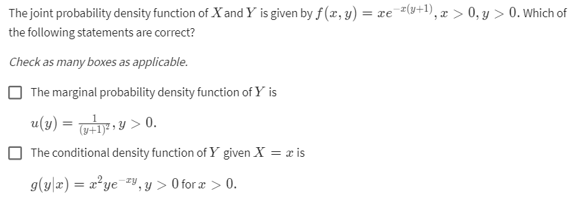 Solved The joint probability density function of x ﻿and Y | Chegg.com