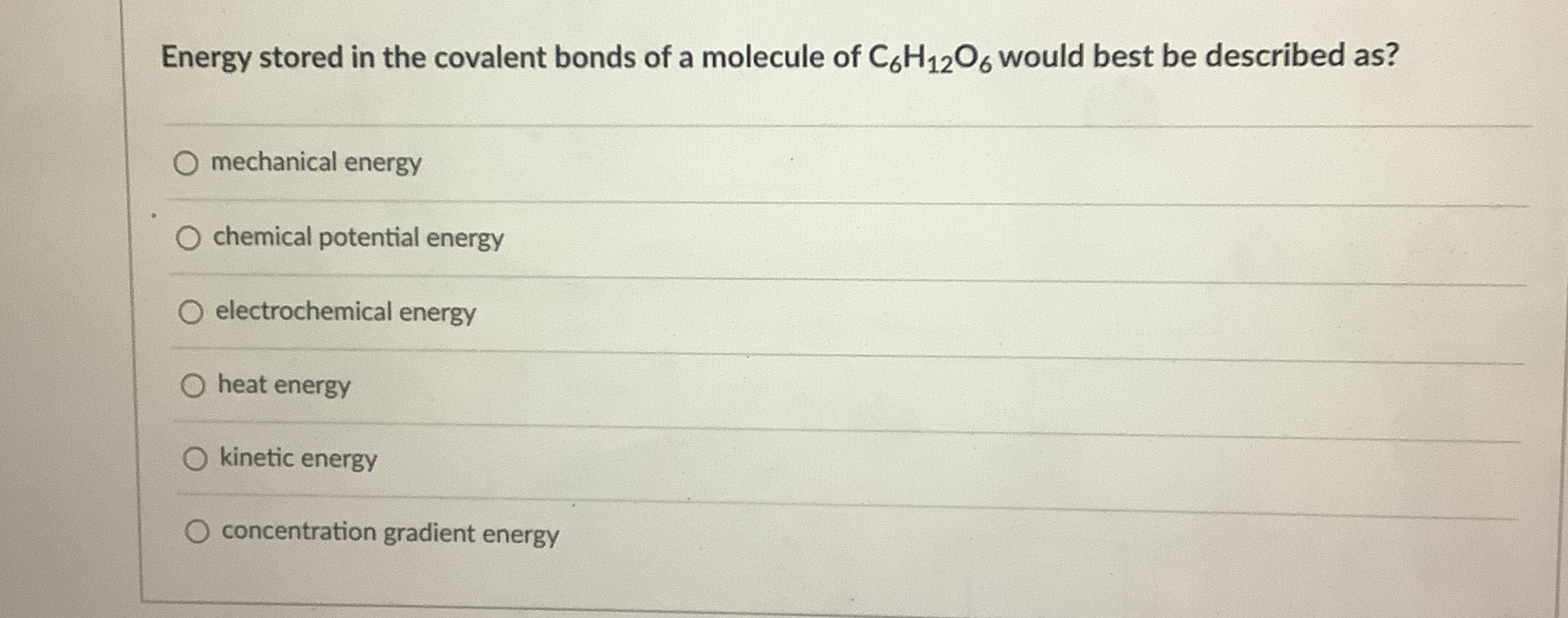 Solved Energy stored in the covalent bonds of a molecule of | Chegg.com