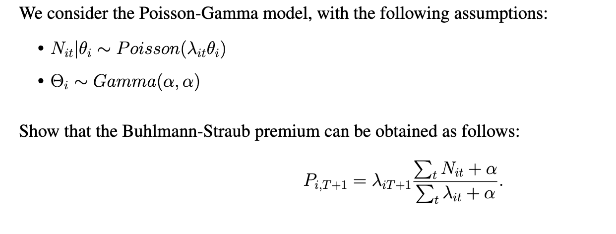 Solved We consider the Poisson-Gamma model, with the | Chegg.com