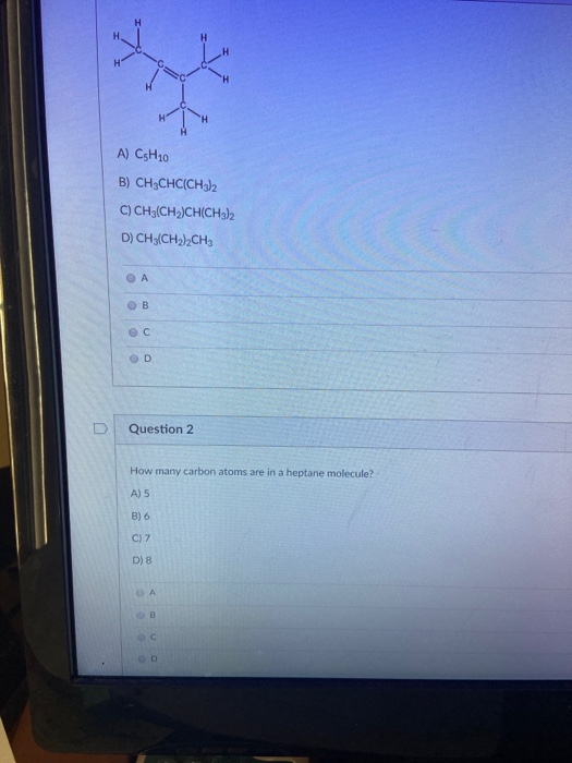 Solved A) C3H10 B) CH3CHC(CH3)2 C) CH3(CH)CH(CH3)2 D) | Chegg.com