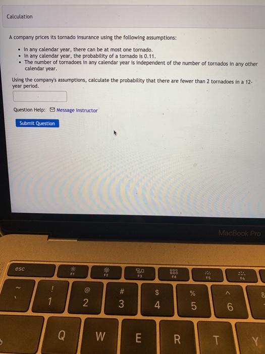Solved Calculation A Company Prices Its Tornado Insurance 7347