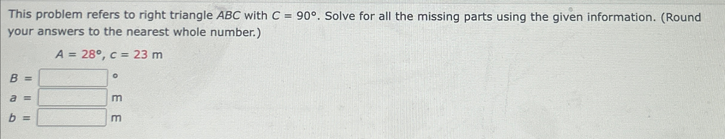 Solved This problem refers to right triangle ABC with C=90°. | Chegg.com