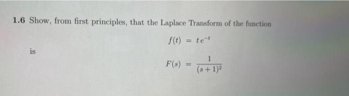 Solved 1.6 Show, from first principles, that the Laplace | Chegg.com