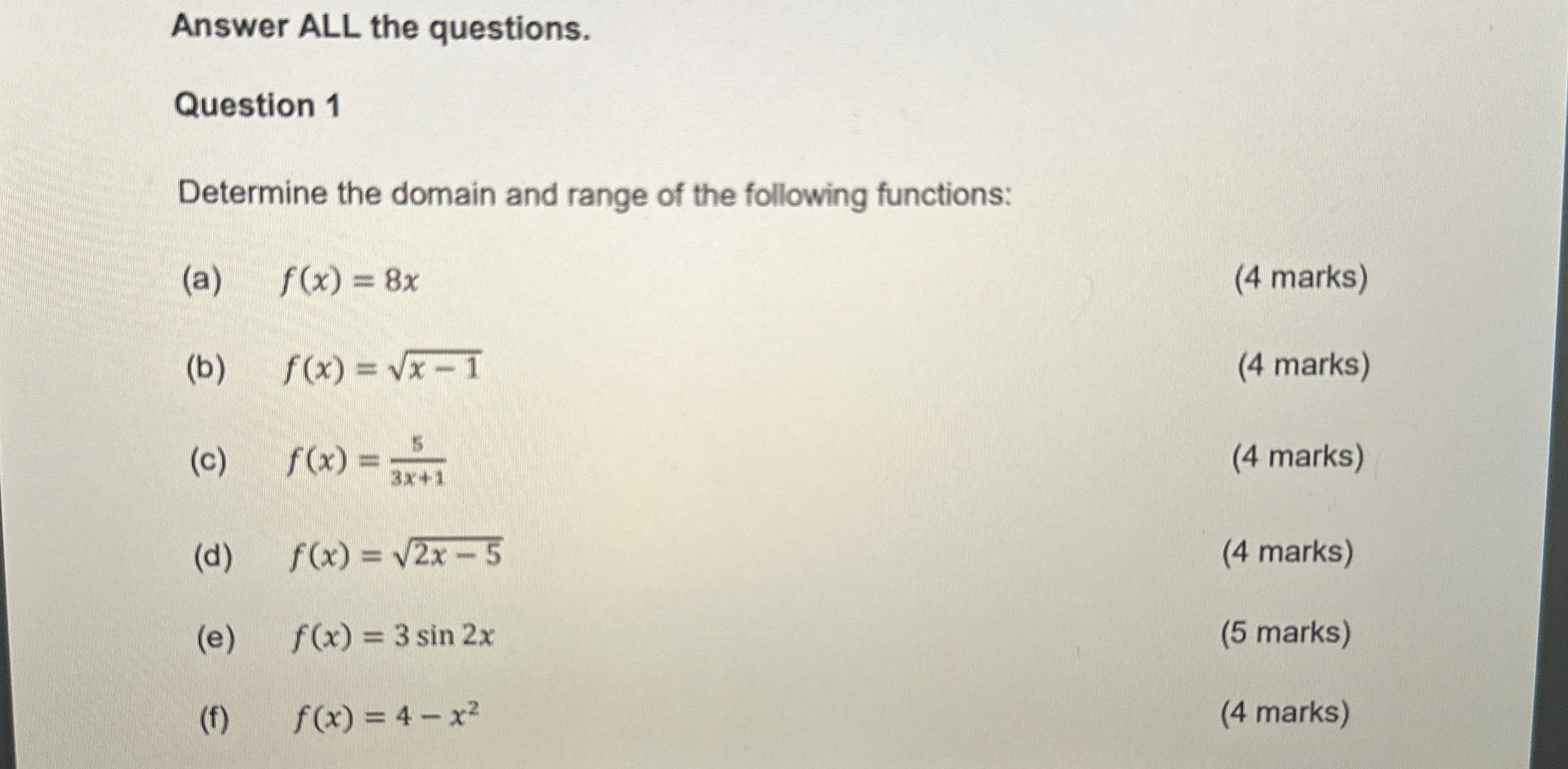 Solved Answer ALL the questions.Question 1Determine the | Chegg.com