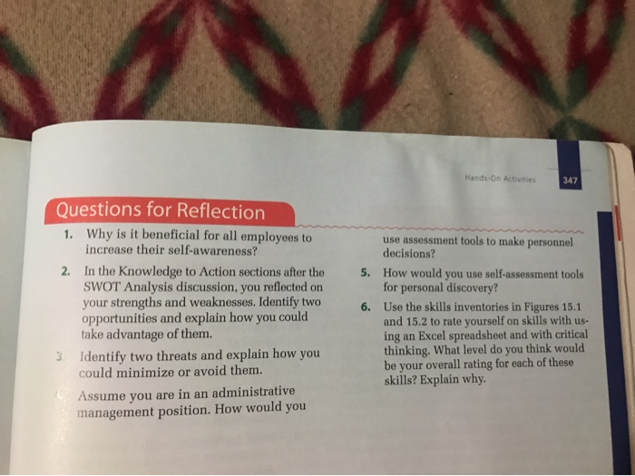 Solved Hands-On Activities 347 Questions for Reflection 1. | Chegg.com