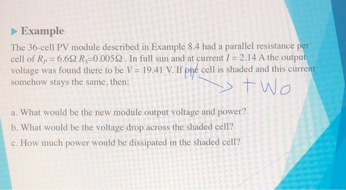 Solved Example: The 36-cell PV module described in Example | Chegg.com