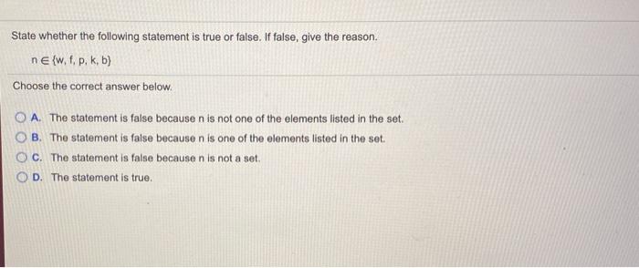 Solved State whether the following statement is true or | Chegg.com