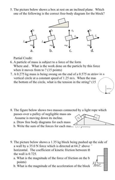 Solved 5. The picture below shows a box at rest on an | Chegg.com