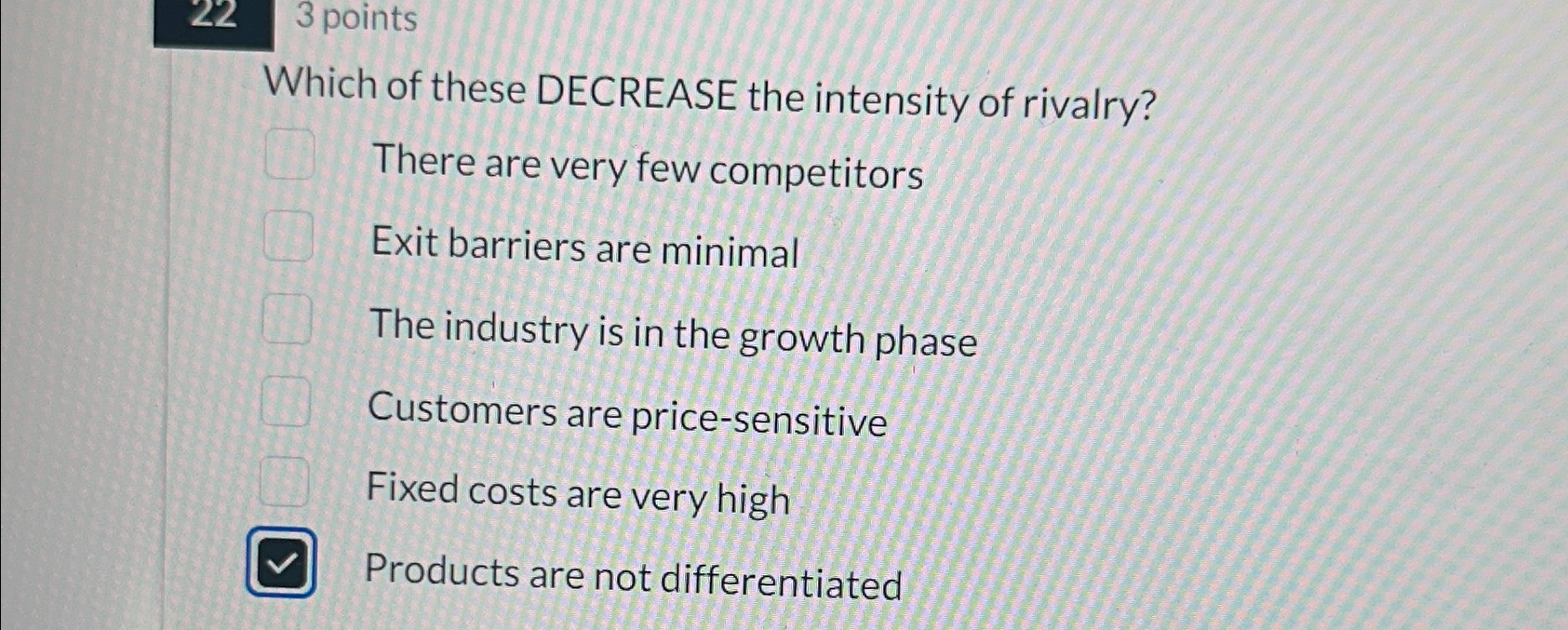 Solved 223 ﻿pointsWhich of these DECREASE the intensity of | Chegg.com