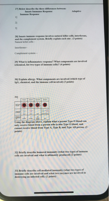 Solved 27] Below describe the three differences between | Chegg.com