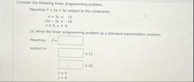 Solved Consider the following linear programming | Chegg.com