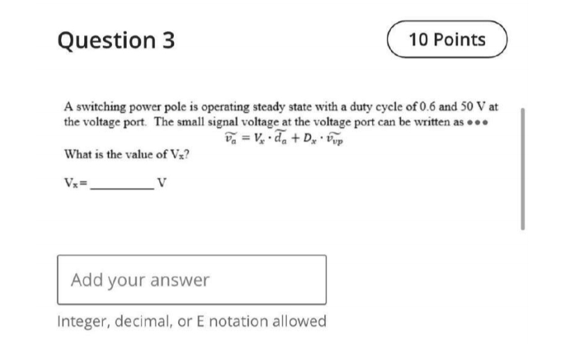 Solved Question 3A switching power pole is operating steady | Chegg.com