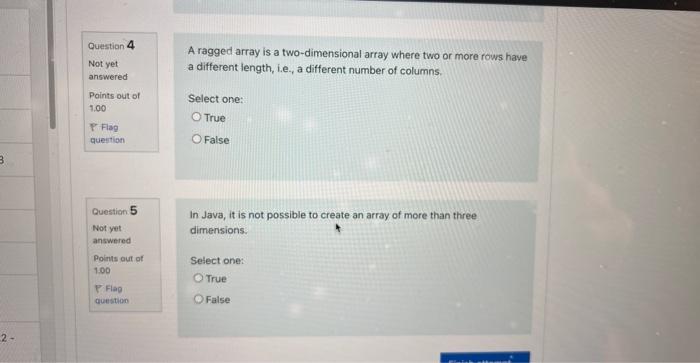 Solved A Ragged Array Is A Two Dimensional Array Where Two