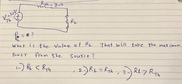 Solved Electrical circuits analysis IWhat is the value of RL | Chegg.com