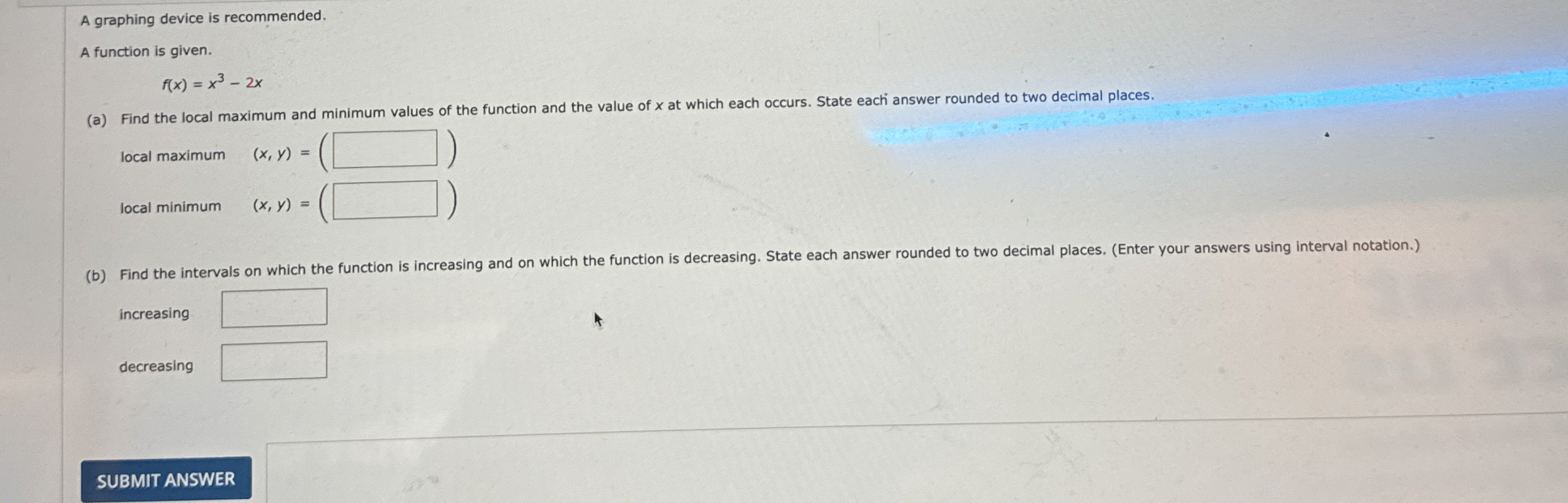 Solved A graphing device is recommended.A function is | Chegg.com