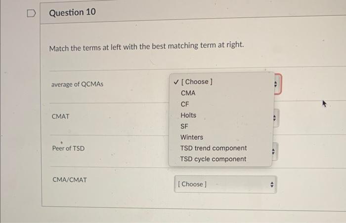 Solved Match the terms at left with the best matching term | Chegg.com