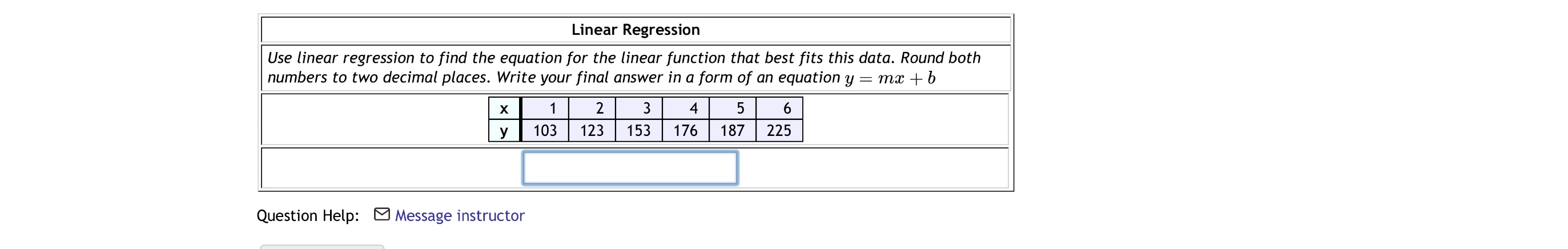 Solved \table[[Linear Regression],[\table[[Use linear | Chegg.com