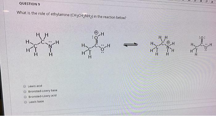 Solved QUESTIONS What is the role of ethylamine (CH3CH2NH2) | Chegg.com
