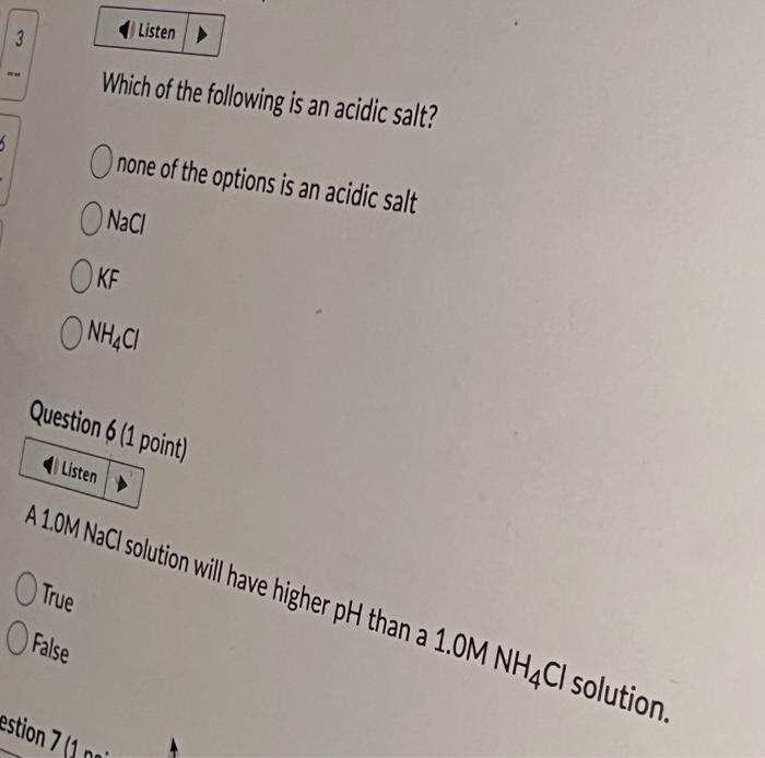 Solved Which of the following is an acidic salt? none of the | Chegg.com