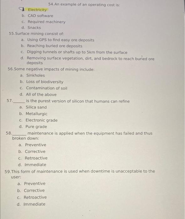 Solved 49. A shall statement be implemented and must be a. | Chegg.com